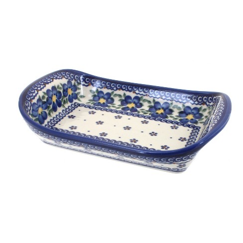Blue Rose Polish Pottery 107 - Vena Medium Rectangular Tray With ...