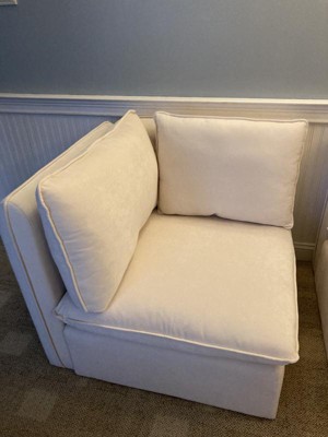 Haven Modular French Seam Corner Sofa: Upholstered Wood Frame, 1-piece ...