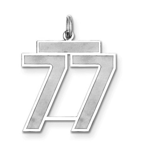 Black Bow Jewelry Sterling Silver, Jersey Collection, Large Number 77 Pendant : Target