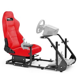 Dardoo Racing Simulator Cockpit with Red Suede Seat Fit for Logitech ...