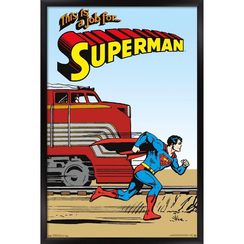 Trends International Dc Comics Superman - Vintage Framed Wall Poster ...