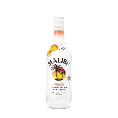 Malibu Peach Caribbean Rum - 750ml Bottle : Target