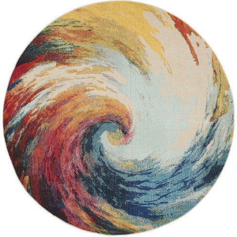 Nourison Celestial Ces07 Indoor Area Rug - Wave 7'10" X Round : Target