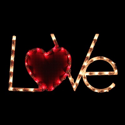 Northlight 13.5" Neon Style Led Lighted Valentine's Day Heart Window ...