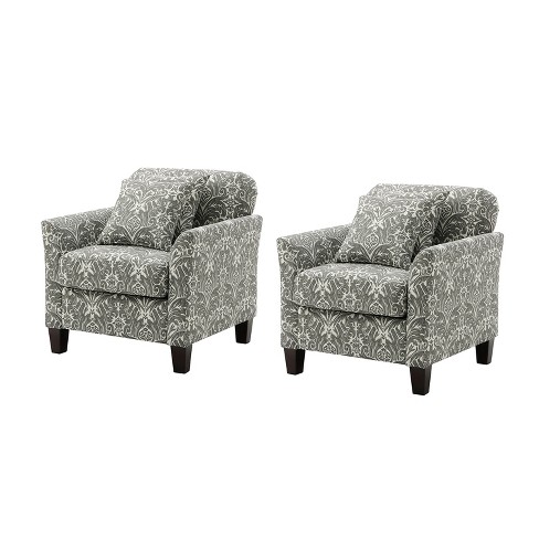 Hilda Mid Century Living Room And Bedroom Armchair With Pillows Set Of ...