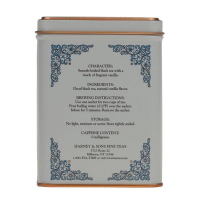 Harney & Sons Vanilla Comoro Decaffeinated Black Tea - 20ct : Target