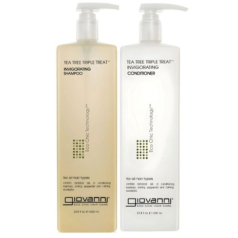 Giovanni Tea Tree Triple Treat Invigorating Shampoo & Conditioner (33.8 ...