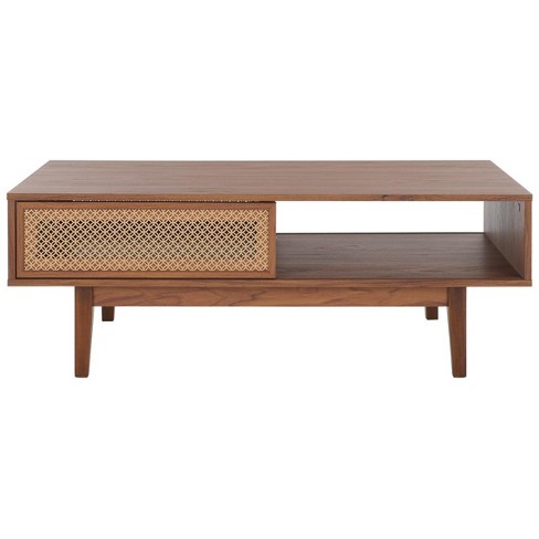Ceu 2 Door Coffee Table - Walnut/gold - Safavieh : Target