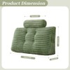 Bekrvio Corduroy Reading Pillow for Bed with Neck Roll & Side Pockets ...
