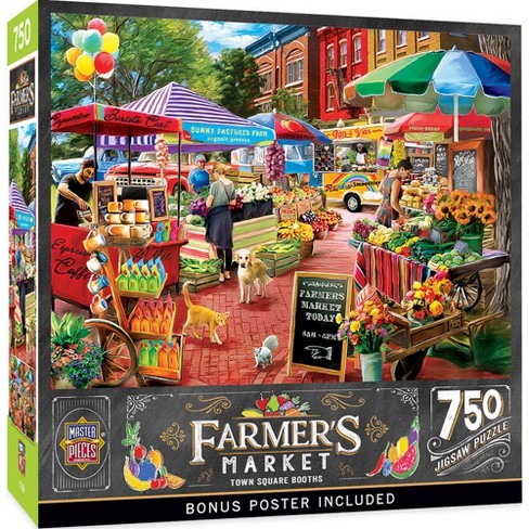 Masterpieces 750 Piece Jigsaw Puzzle - Town Square Booths - 18"x24 ...