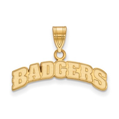 Black Bow Jewelry 10k Yellow Gold Wisconsin Badgers Ncaa Medium Pendant ...