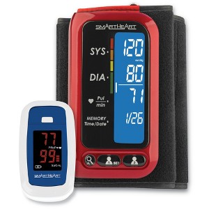 SmartHeart Adult Cuff Arm Digital Blood Pressure Monitor with Oximeter ...