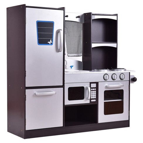 Costway Kids Cooking Pretend Play Toy Children Playset Wooden Kitchen ...