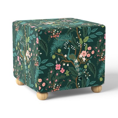 Rifle Paper Co. X Target Storage Bench Peacock: Wood Frame, Floral ...