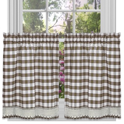 Sweet Home Collection | Buffalo Check Gingham Kitchen Window Curtains ...