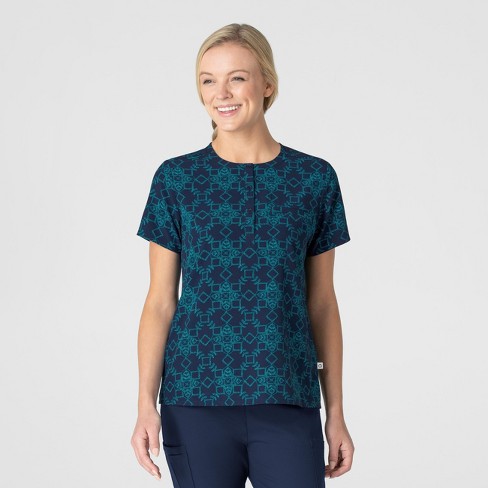 Wink Fashion Prints Women's Round Neck Tuck-in Scrub Top, 3x Womens ...