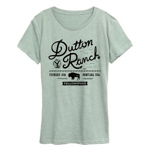 Women's - Yellowstone - Dutton Ranch Logo Scene Short Sleeve Graphic T ...