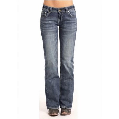 Women's Boot Cut Riding Jeans Embroidered Pockets - Panhandle 36x34 ...