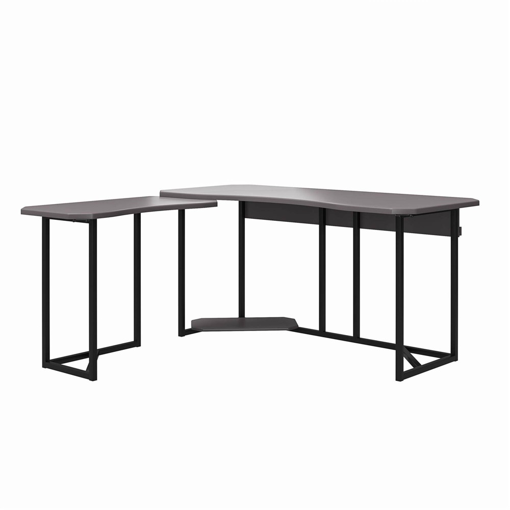 Quest Gaming L Desk with CPU Stand Gray - Ntense: Modern Style, MDF ...