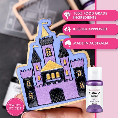 Sweet Sticks Edible Art Metallic Food Paint, 15ml, Bright Purple : Target