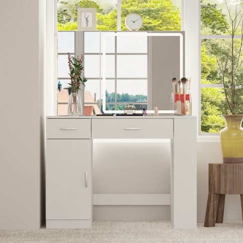 Famapy White Multi-function Large Touch Screen Vanity Table : Target