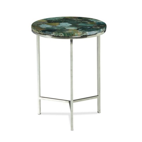 Foster Agate Top Round Chairside Table Emerald Green - Steve Silver Co ...