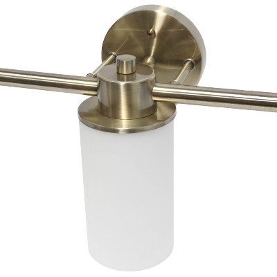 3 Light Metal And Opaque White Glass Shade Vanity Wall Light Fixture ...