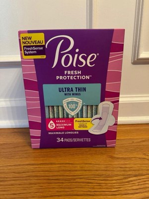 Poise Ultra Thin Incontinence Pads With Wings - Maximum Absorbency ...