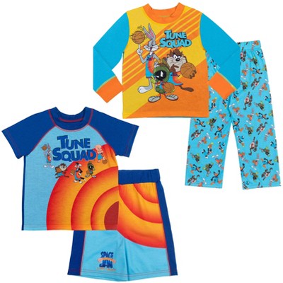 Space Jam Little Boys 4 Piece Pajama Set: Pajama Shirt Pajama Shirt ...