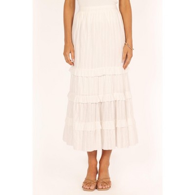 Petal And Pup Womens Sheridan Ruffle Maxi Skirt - White Xl : Target
