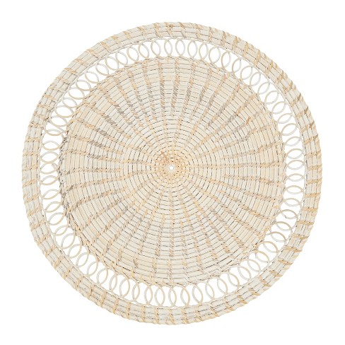 Saro Lifestyle Rattan Loopy Spiral Placemat (set Of 4), Beige, 15"x15 ...