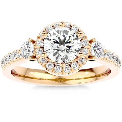 Pompeii3 1 1/2ct Moissanite & Diamond Engagement Ring In White, Yellow ...