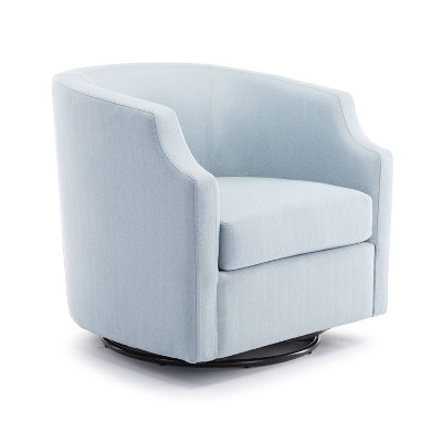 Comfort Pointe Infinity Swivel Glider Barrel Accent Chair Sky Blue ...