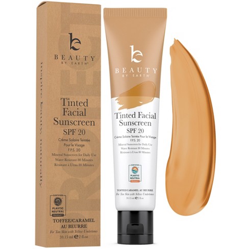 Beauty By Earth Tinted Facial Sunscreen Spf 20 : Target