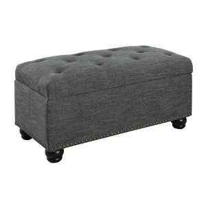Breighton Home Designs4comfort 7th Avenue Storage Ottoman Light Charcoal Gray Fabric Target