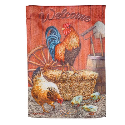 Chicken In Barn Suede Garden Flag : Target