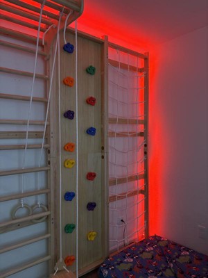 Walnut - 9-in-1 Swedish Ladder Wall Gym Set : Target