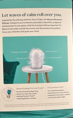 200ml Waves Ultrasonic Diffuser: Lifelines Aromatherapy With Mesmerizing Light Display : Target