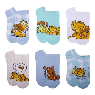 Girls' Garfield 6pk Socks - Purple M/l : Target