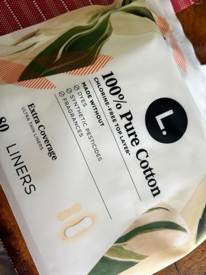 L . Organic Cotton Topsheet Ultra Thin Extra Coverage Panty Liners ...
