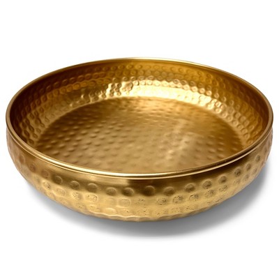 Ihi Est. 1986 India Handicrafts 16390 Antiqued Gold Tone Hammered Round ...