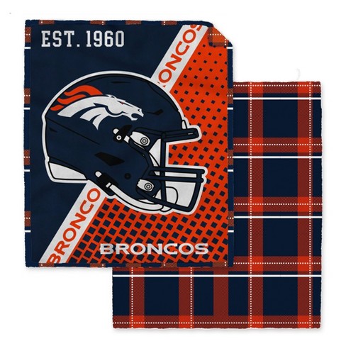 Nfl Denver Broncos Gradient Helmet Double Sided Ultra Cozy Blanket : Target