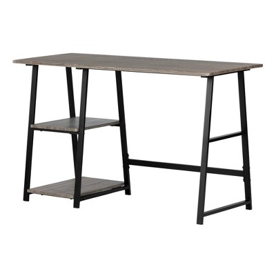 Versa Computer Desk With Hutch Weathered Oak - South Shore : Target