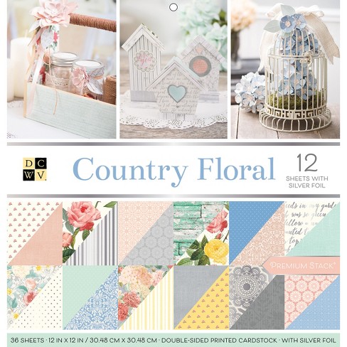 Dcwv Double-sided Cardstock Stack 12"x12" 36/pkg-country Floral, 18 ...