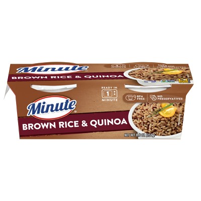 Minute Rice Gluten Free To Serve Brown Rice & Quinoa Cups -2ct : Target