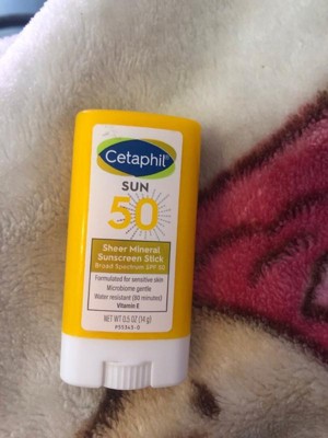 Cetaphil Sheer Mineral Sunscreen Stick SPF 50, Face & Body - 0.5 fl oz ...