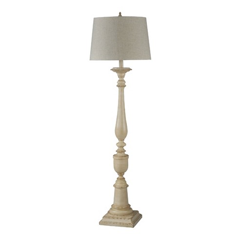 Stylecraft 64" 3-way Distressed Beige Floor Lamp With Heather Oatmeal ...