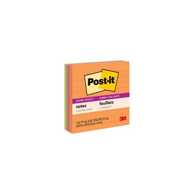 Post-it 3pk 4" X 4" Lined Super Sticky Notes 70 Sheets/pad - Miami ...
