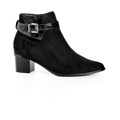 Women's Wide Fit Alias Cut Out Ankle Boot - Black | City Chic : Target