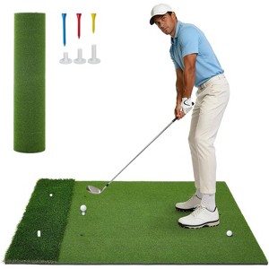 Dual Turf Golf Mat 5x4 ft, 50mm Thickened Golf Hitting Mat with Rough ...